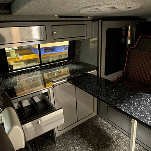 VW T4 Gloss Grey & Black Tambour SWB Units– T4mation.me